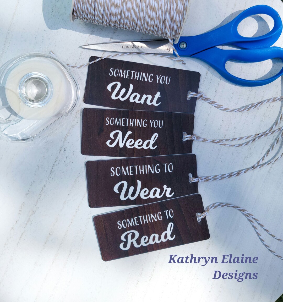 Reusable Gift Tags: Want, Need, Wear, Read - Etsy