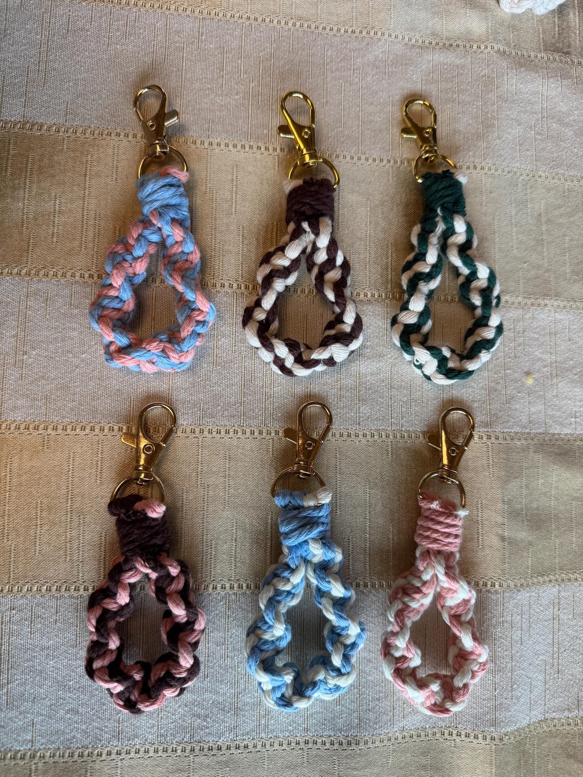 Handmade Macrame Keychain | Pastel Rope Keyring | Cute Bag Charm ...