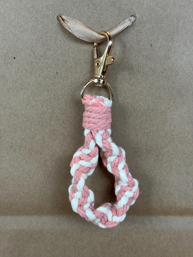 Handmade Macrame Keychain | Pastel Rope Keyring | Cute Bag Charm ...