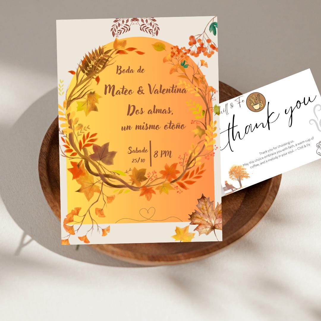 Wedding Invitation, Design Temporary Autumn - Etsy