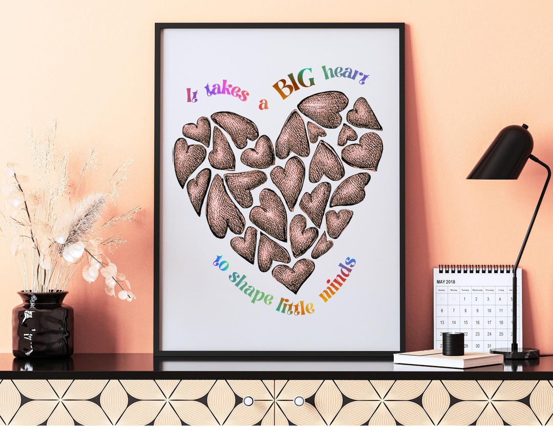 18 X 24 in Teacher Appreciation Gift, Early Educator Wall Art, Big ...