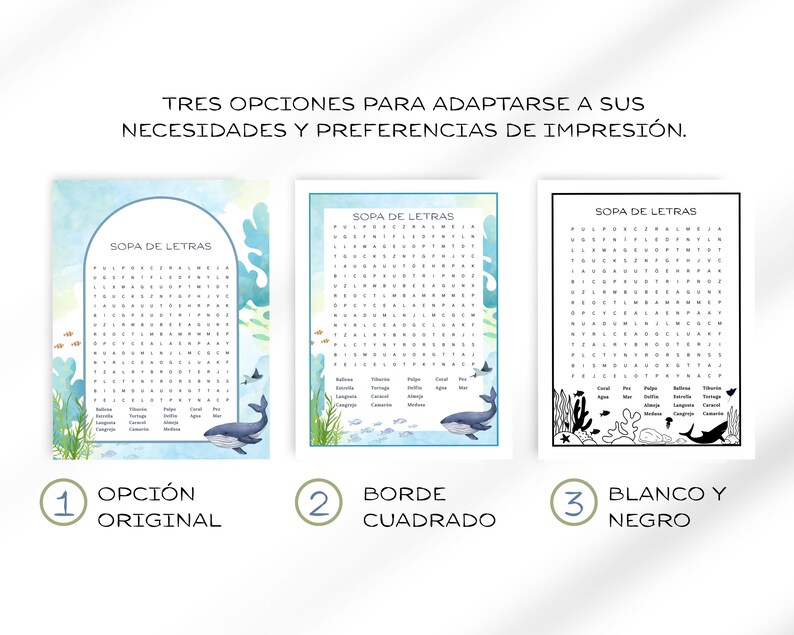 Sopa De Letras Animales Del Mar | Sea Animals Word Search | Spanish ...