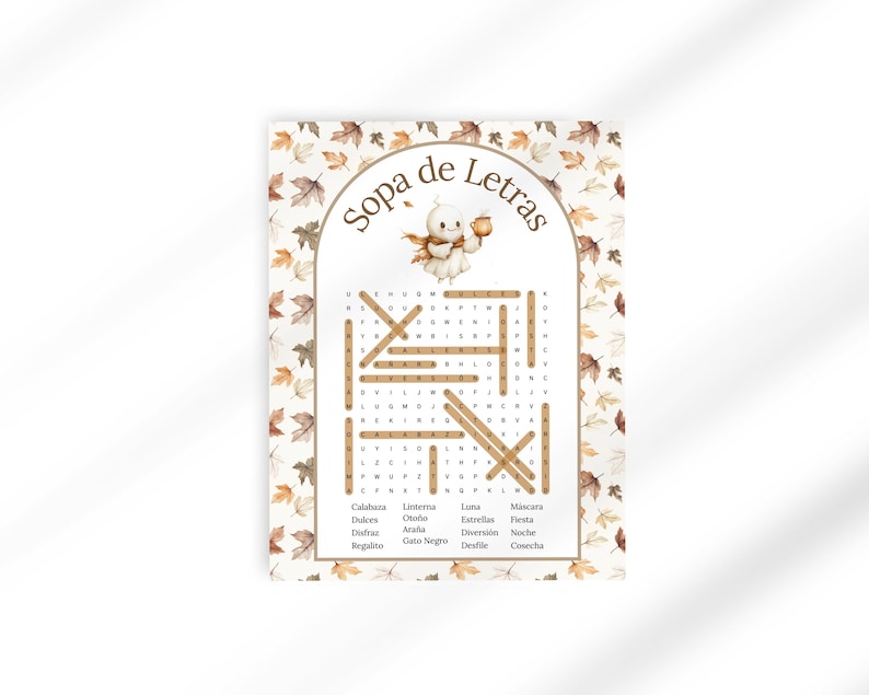 Sopa De Letras De Halloween: Spanish Word Search Halloween, Juego ...