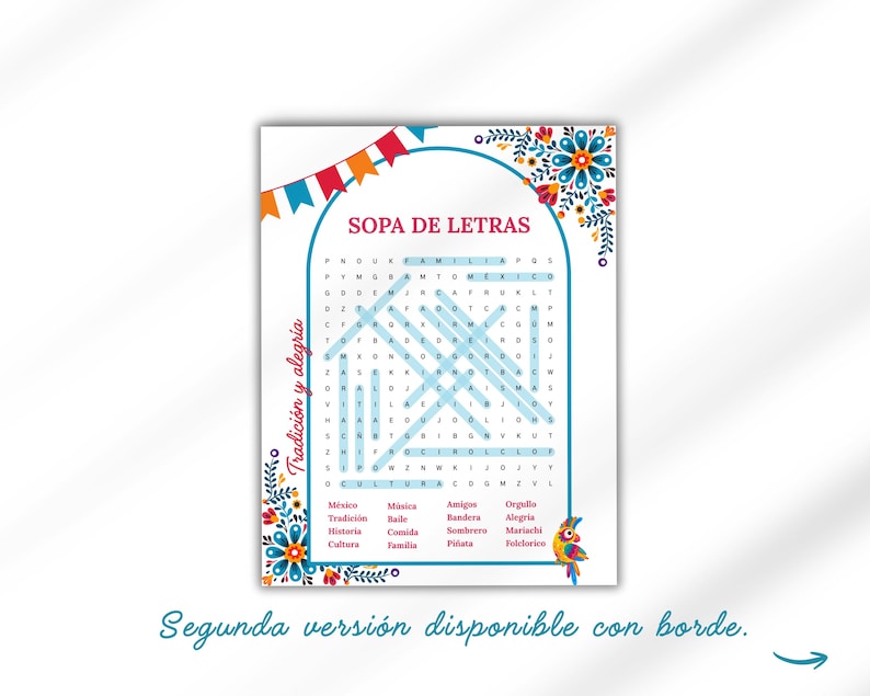 Sopa De Letras Cinco De Mayo | Juego Educativo Tradición Y Cultura ...