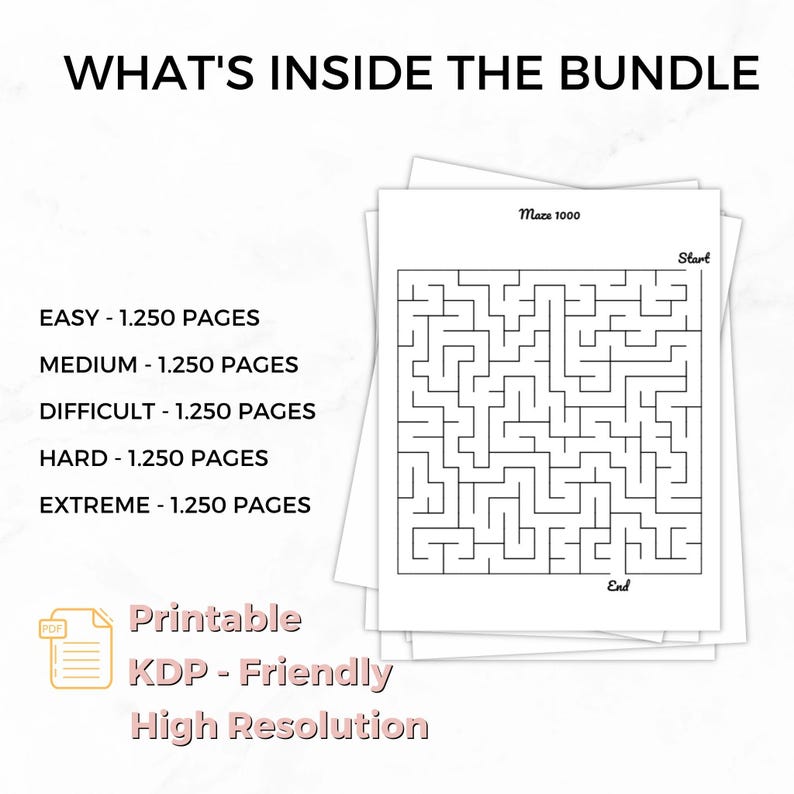 Maze Worksheets for Kids | 5 Difficulty Levels | Printable PDF & PNG ...