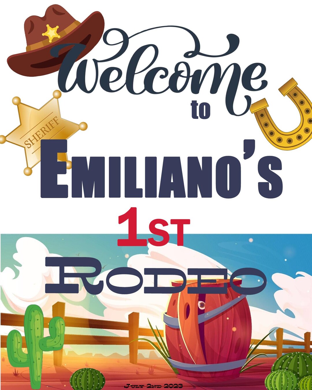 Rodeo Birthday Welcome Sign | Editable Template | Instant Download ...