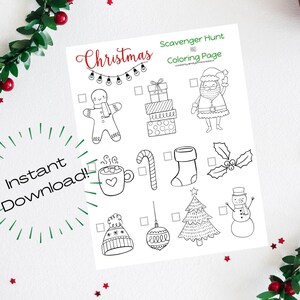 Printable Holiday Scavenger Hunt Christmas Coloring Page - Etsy