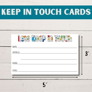 Printable Keep in Touch Cards, End of the School Year Party, Moving ...