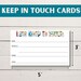 Printable Keep in Touch Cards, End of the School Year Party, Moving ...