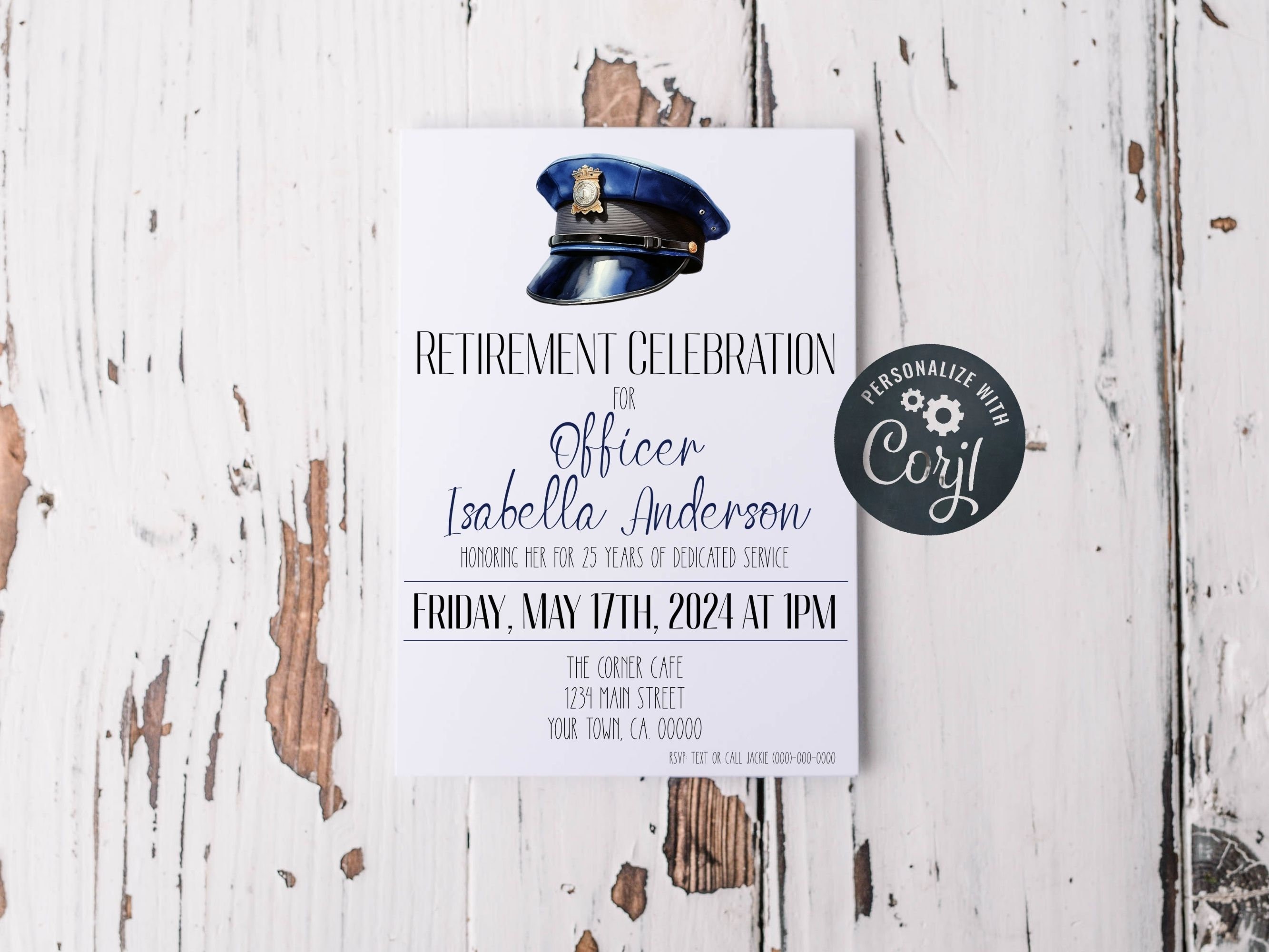 Editable Police Retirement Party Invitation - Etsy