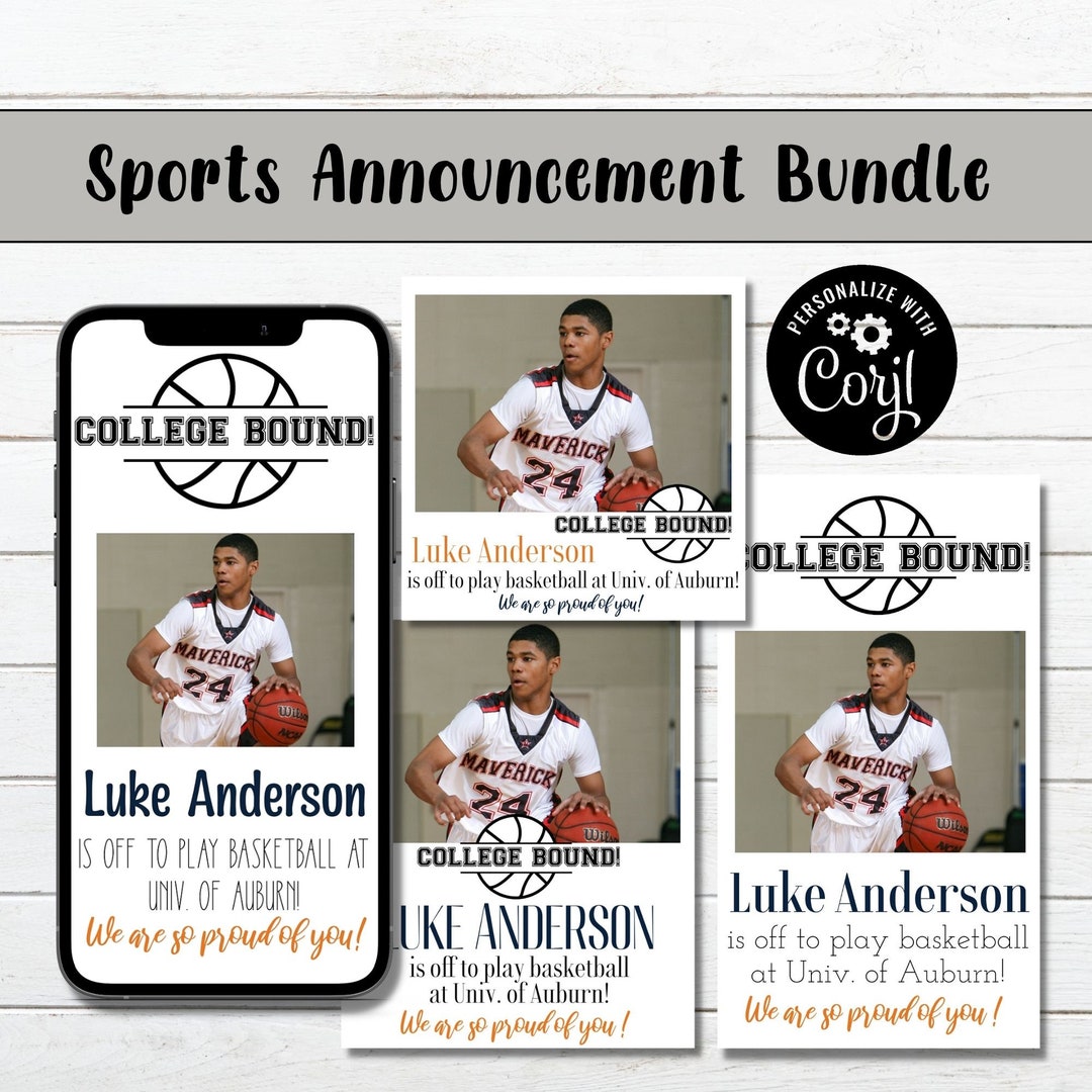 Editable College Decision Announcement, Sports Acceptance, Basketball ...