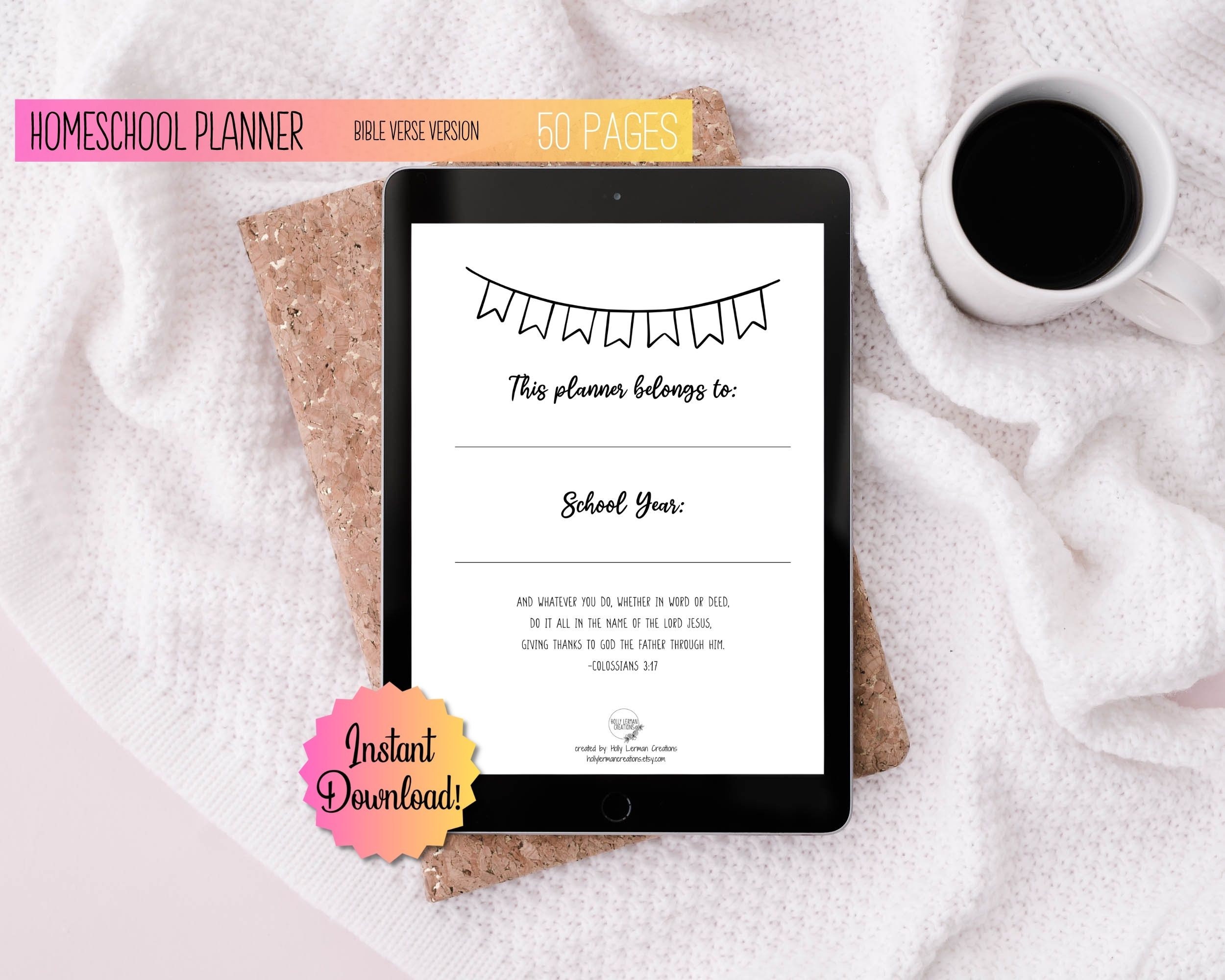 Homeschool Printable Planner Undated Digital Homeschool - Etsy