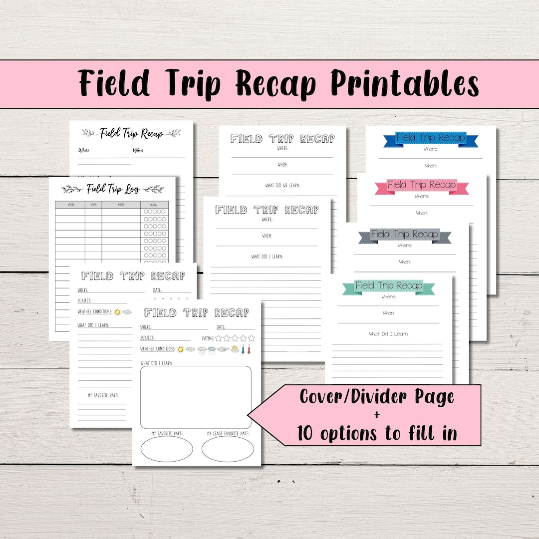Field Trip Recap Printable, Homeschool Planner - Etsy