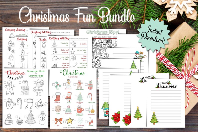 Printable Christmas Fun Bundle, Christmas I-spy, Christmas Activities ...
