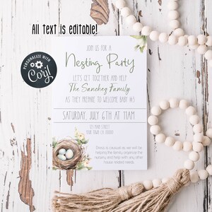 Editable Nesting Party Invitation Template - Etsy