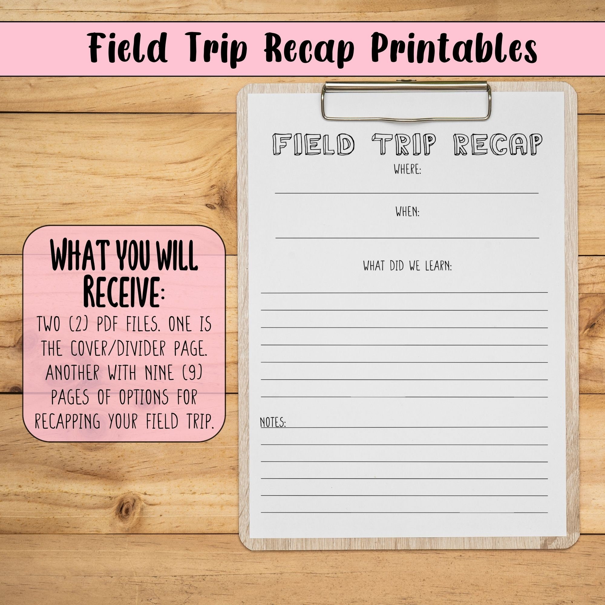 Field Trip Recap Printable, Homeschool Planner - Etsy