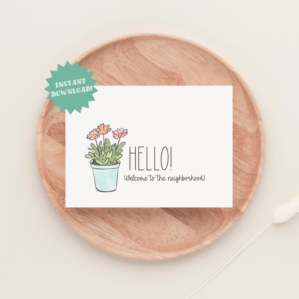 Welcome to the Neighborhood Printable Card, Housewarming Greeting Card ...