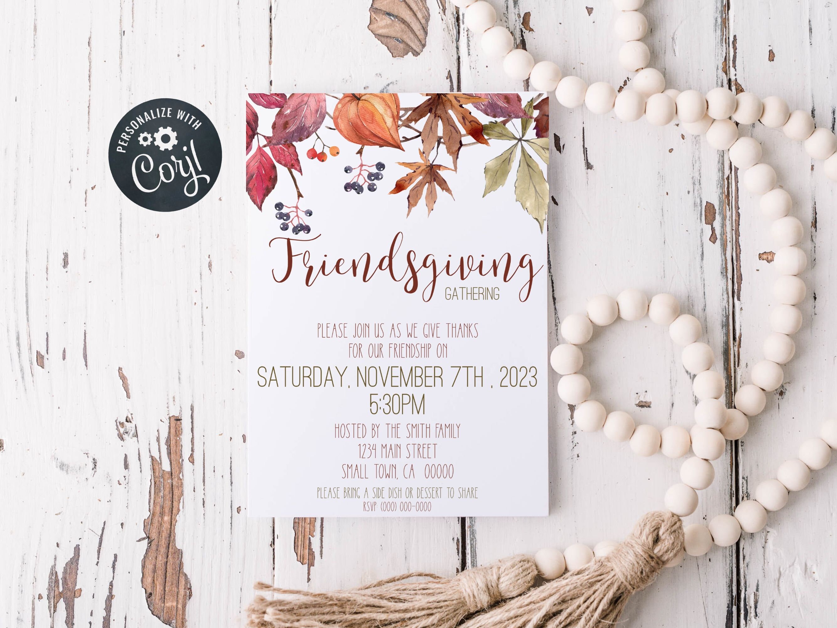 Editable Friendsgiving Invitation Friend Gathering Community - Etsy