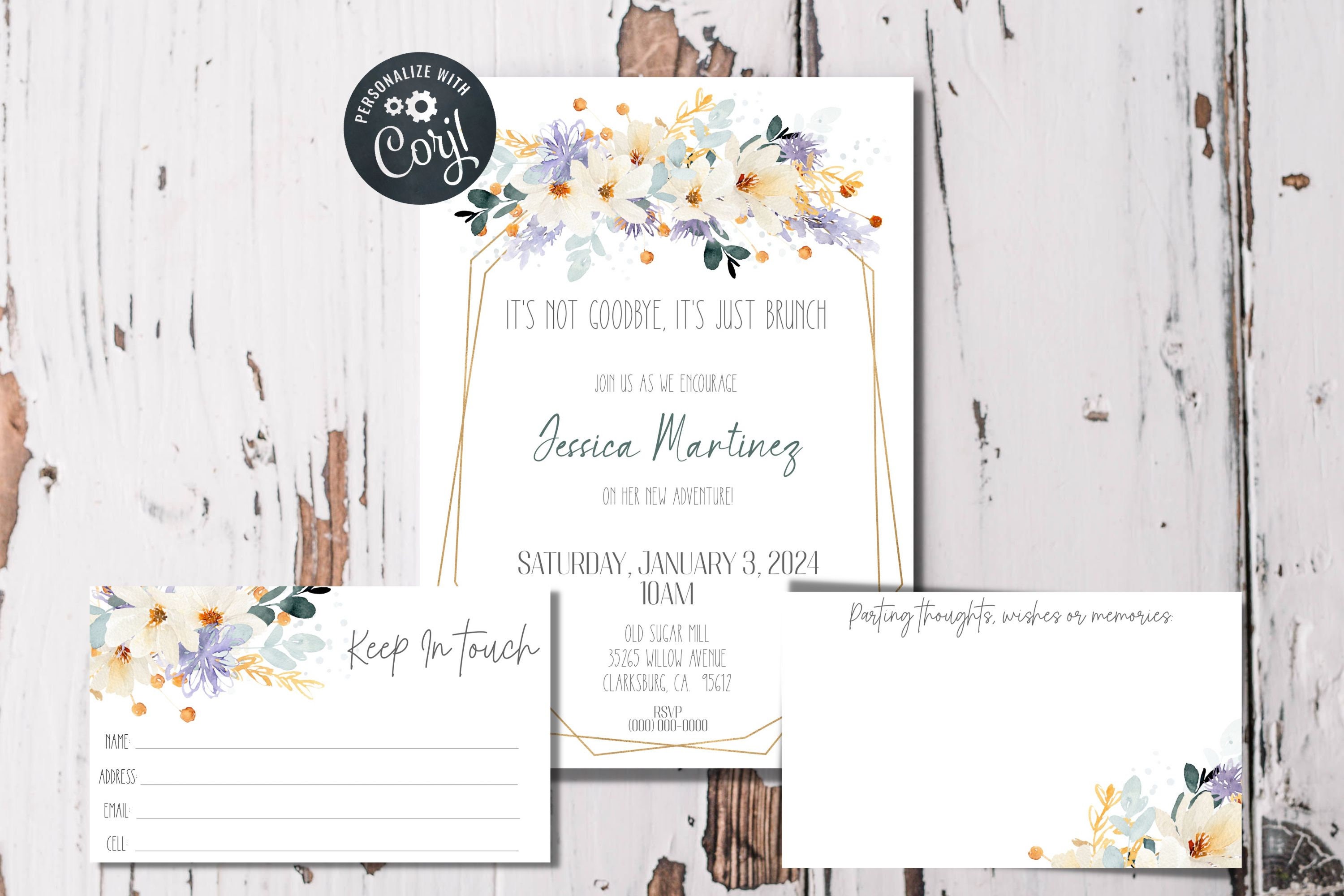 Editable Going Away Brunch Invitation, Farewell Brunch, Military Move ...