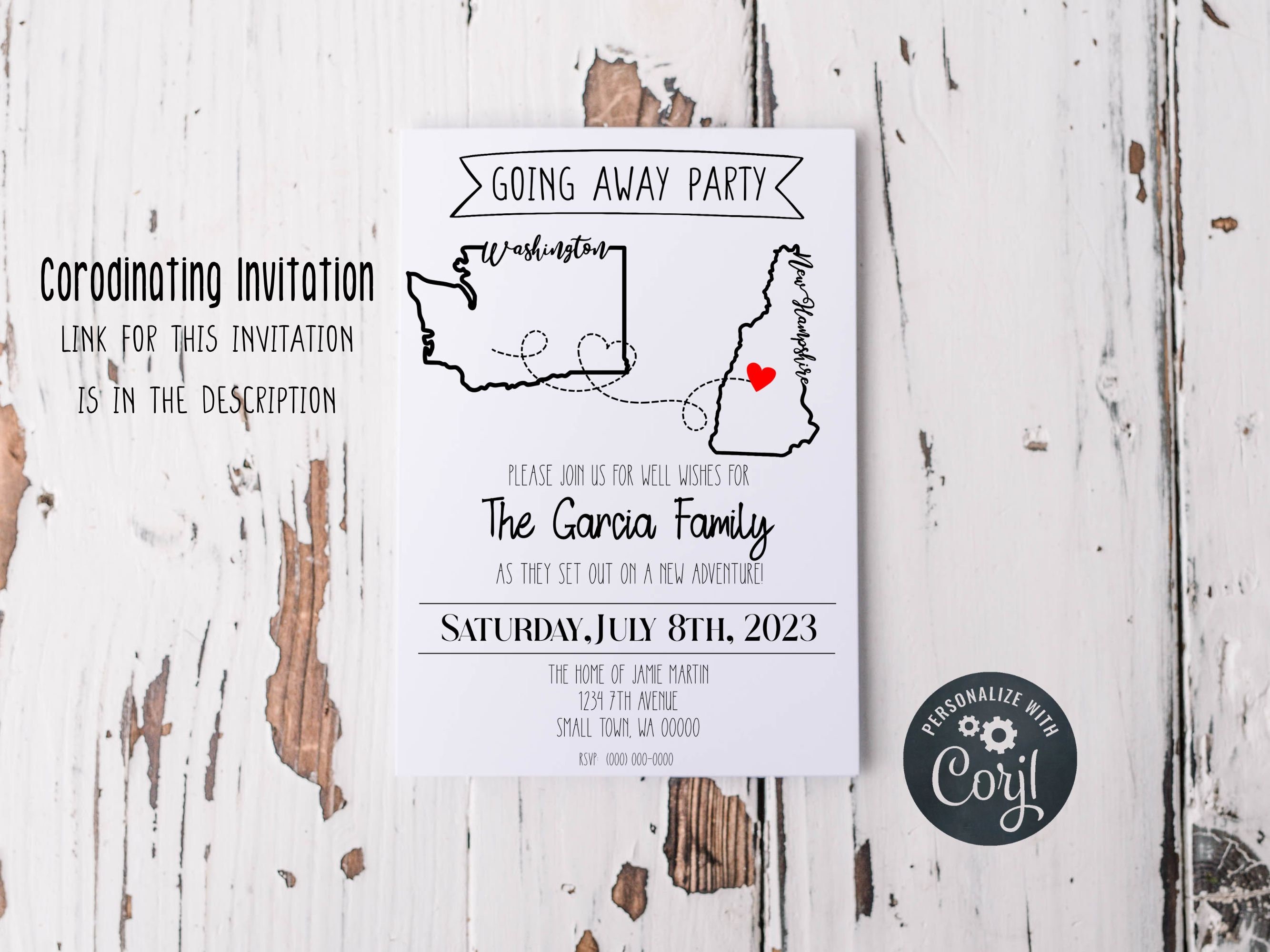 Editable Going Away Party Welcome Sign, State to State Move, Farewell ...