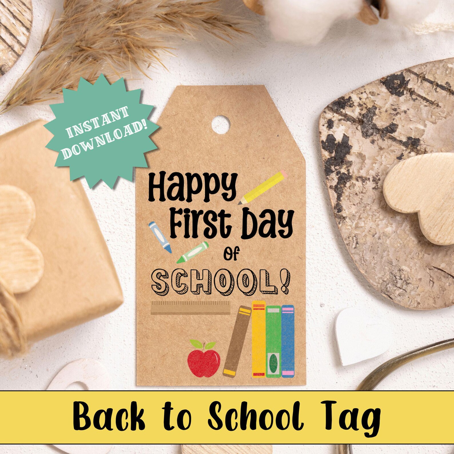 Printable Back-to-school Gift Tag, Happy 1st Day of School - Etsy