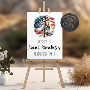 Editable Lineman Retirement Party Sign - Etsy