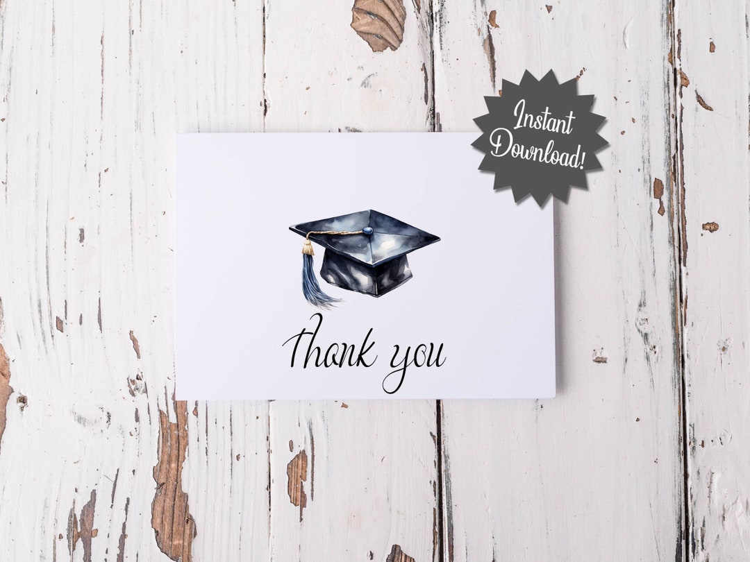 Printable Graduation Thank You Card - Etsy