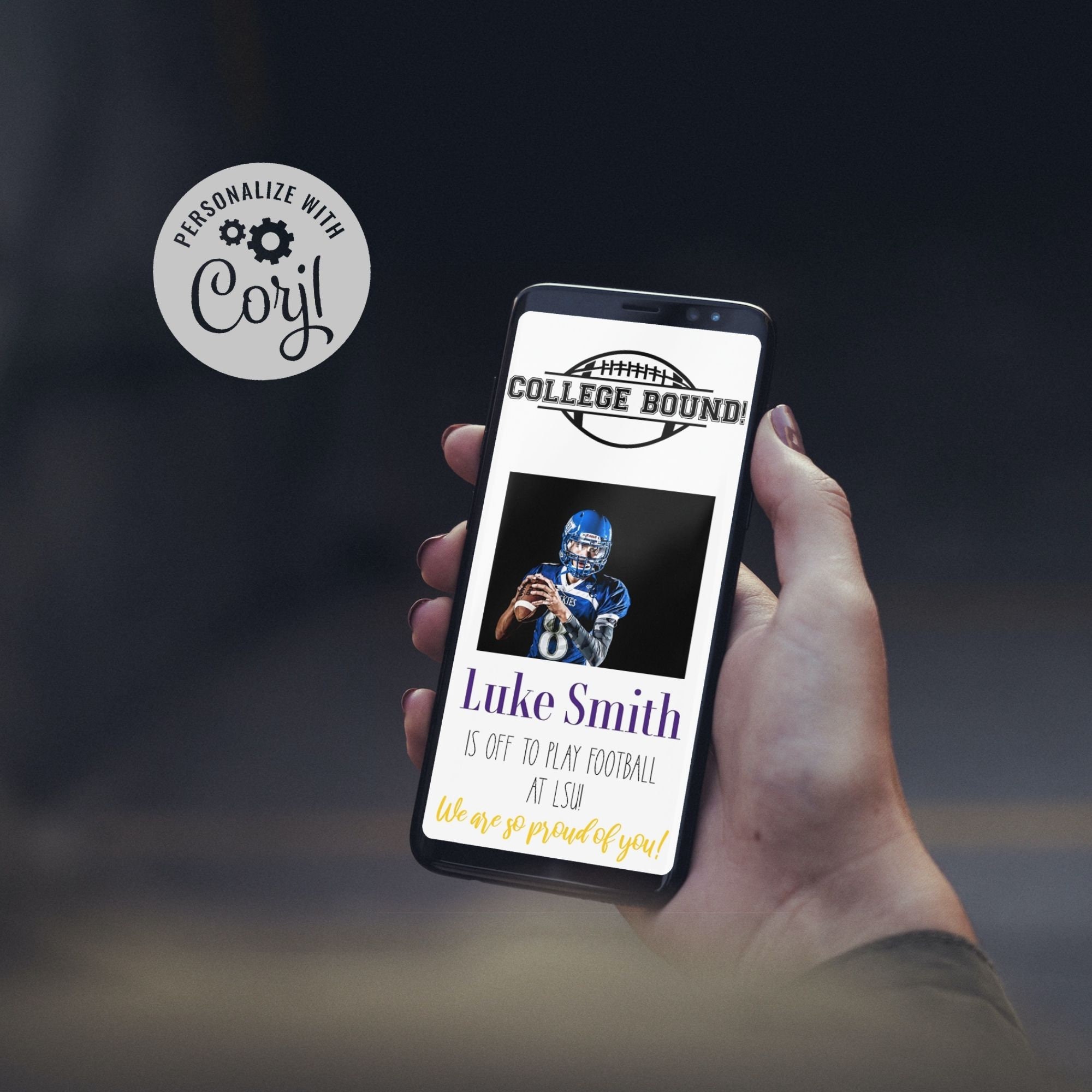 Editable College Decision Announcement, Sports Acceptance, Football ...