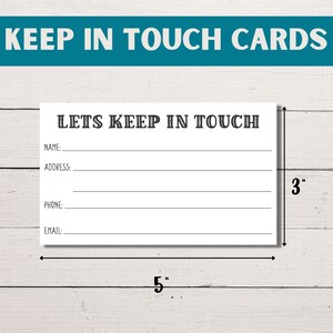 Printable Keep in Touch Cards, End of the School Year Party, Moving ...
