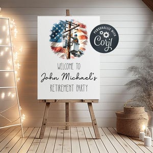 Editable Lineman Retirement Party Sign - Etsy