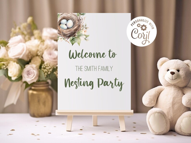 Editable Nesting Party Welcome Sign - Etsy