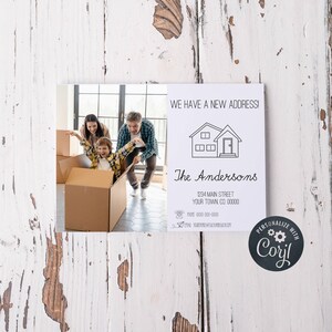 Editable We Have a New Address Photo 7x5 Card, Moving Announcement Card ...
