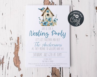 Nesting Party Invite, Editable Invitation, Customizable Invitation ...