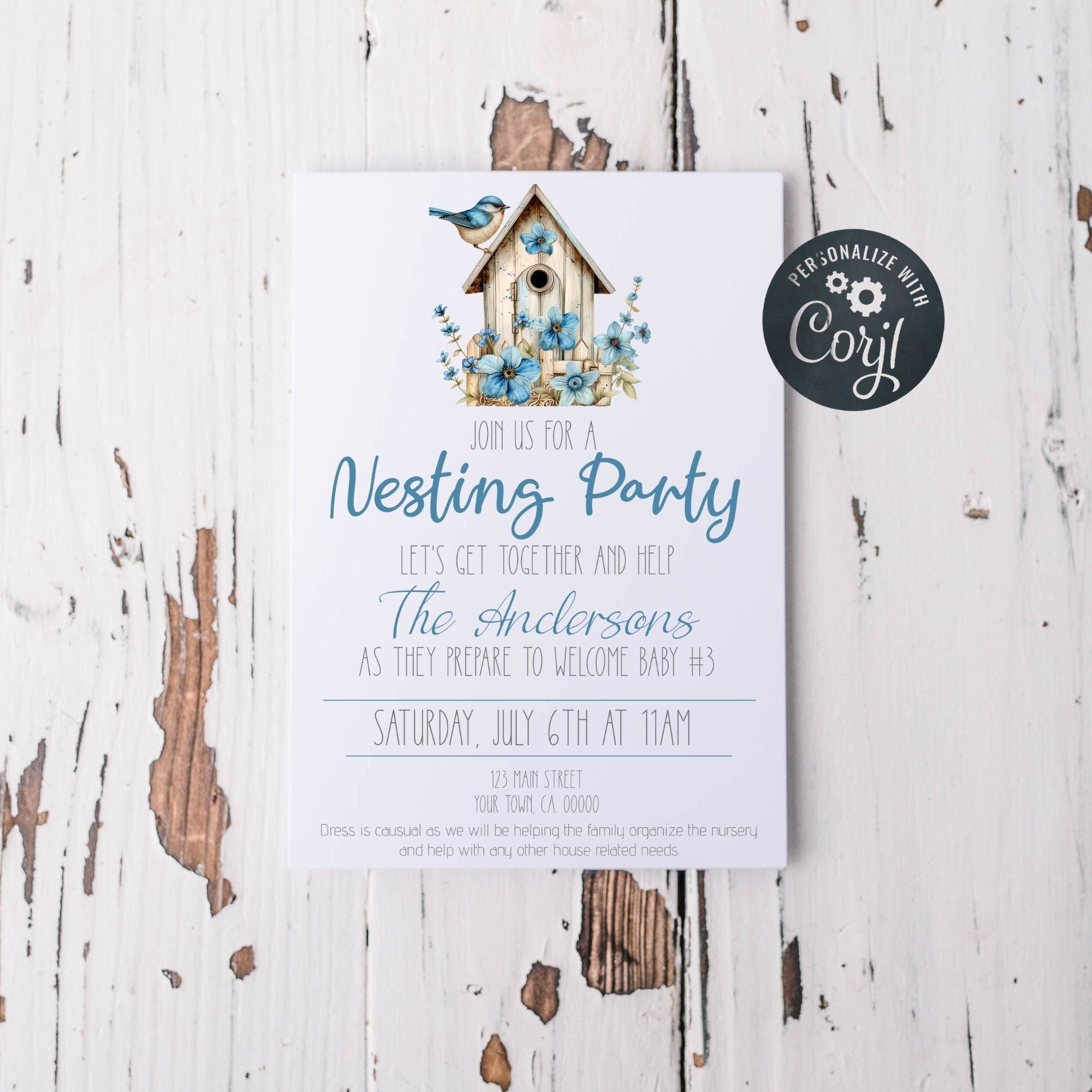Editable Nesting Party Invitation Template - Etsy