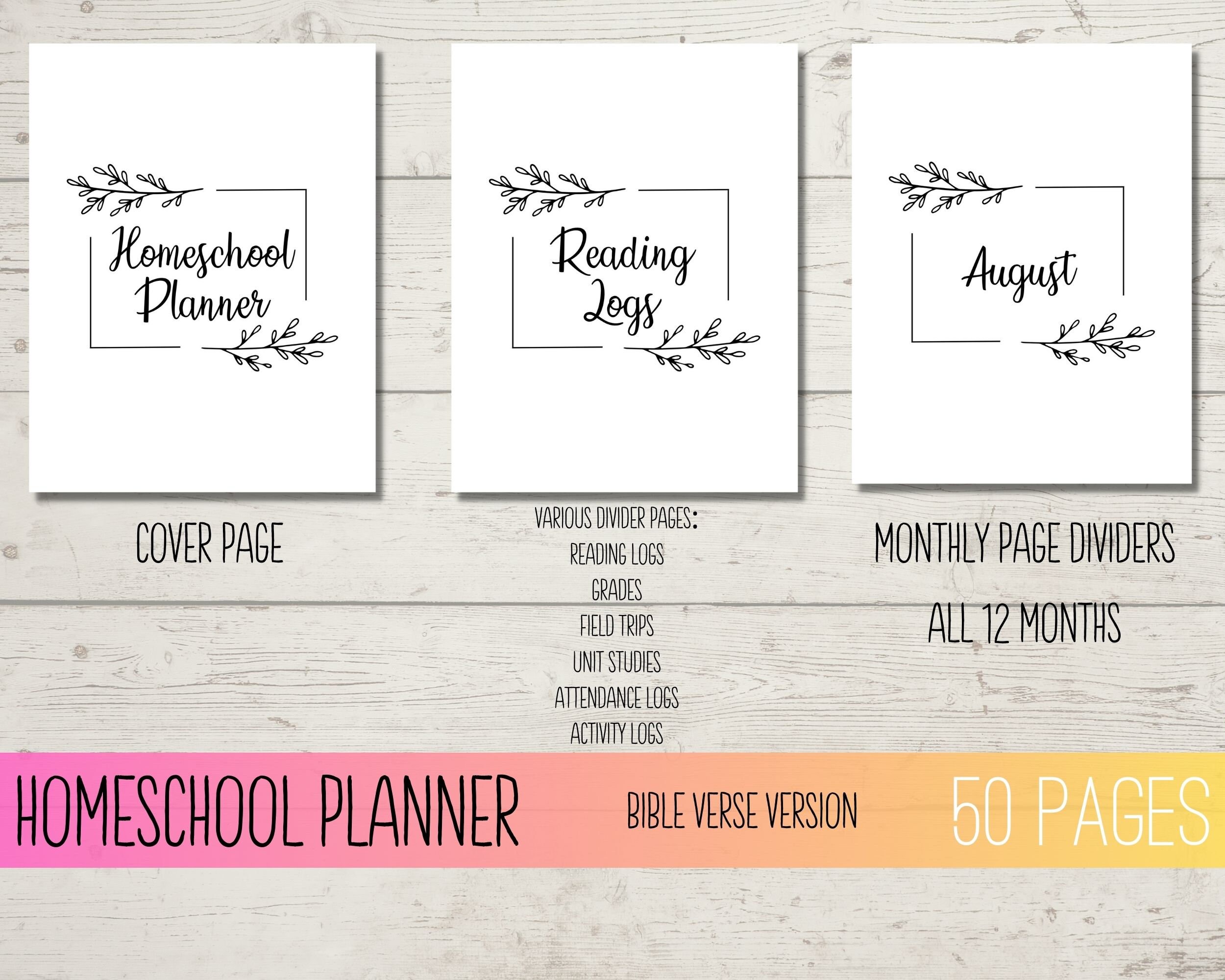 Homeschool Printable Planner Undated Digital Homeschool - Etsy