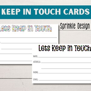 Printable Keep in Touch Cards, End of the School Year Party, Moving ...