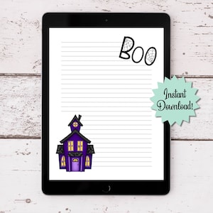Printable Lined Stationery, Halloween Stationery, Kids Stationery Paper ...