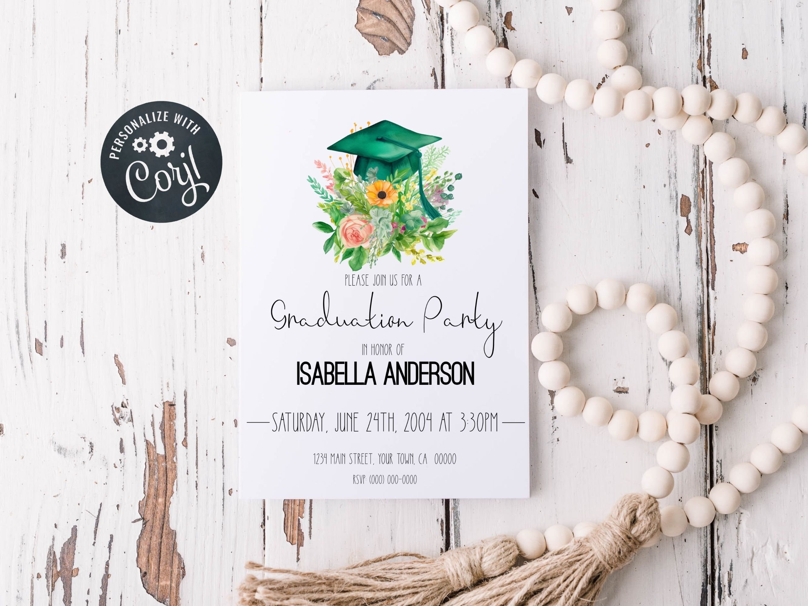Graduation Party Invitation Template, Graduation Insert - Etsy
