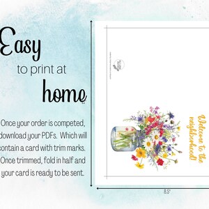 Welcome to the Neighborhood Printable Card, Housewarming Greeting Card ...