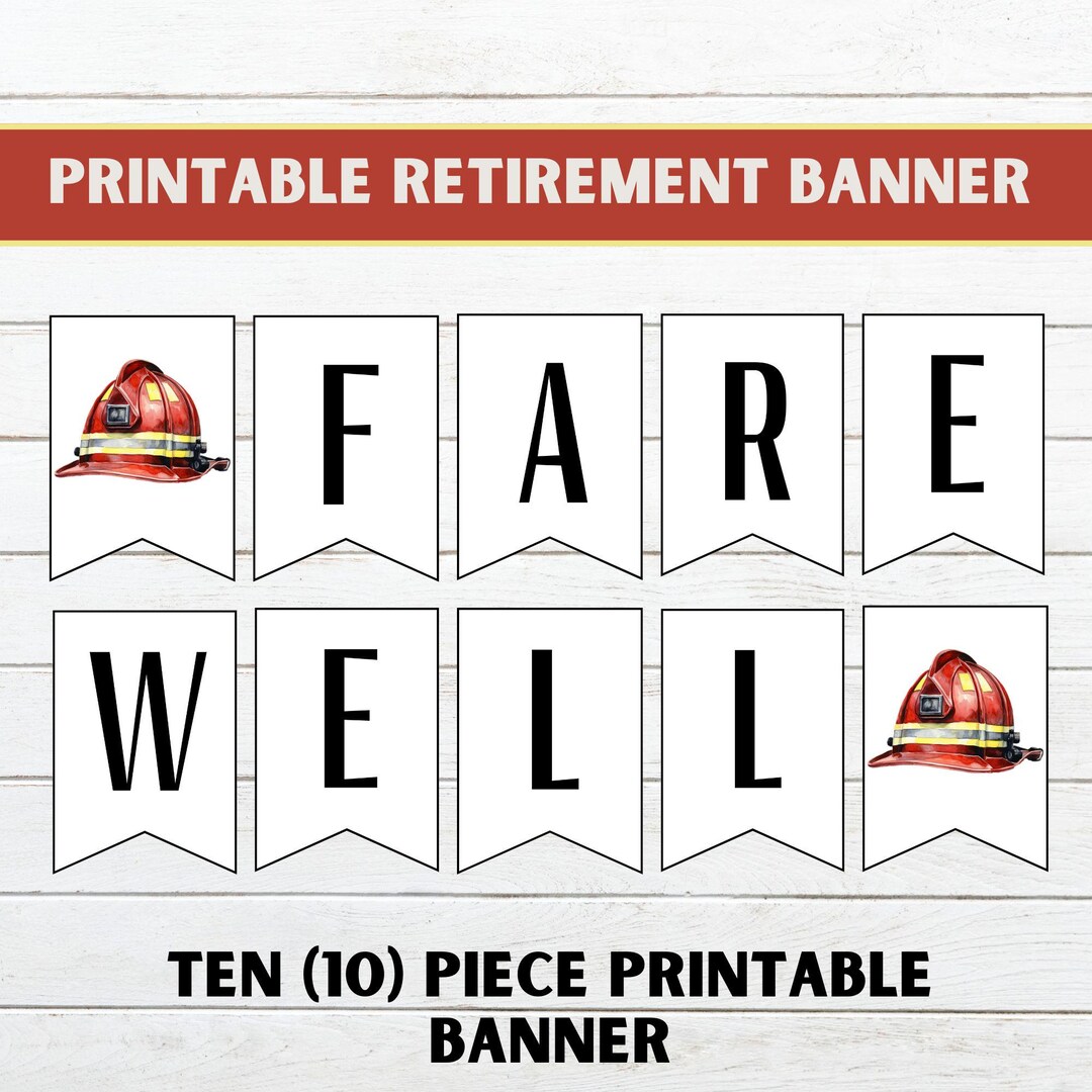 Printable Firefighter Retirement Banner - Etsy