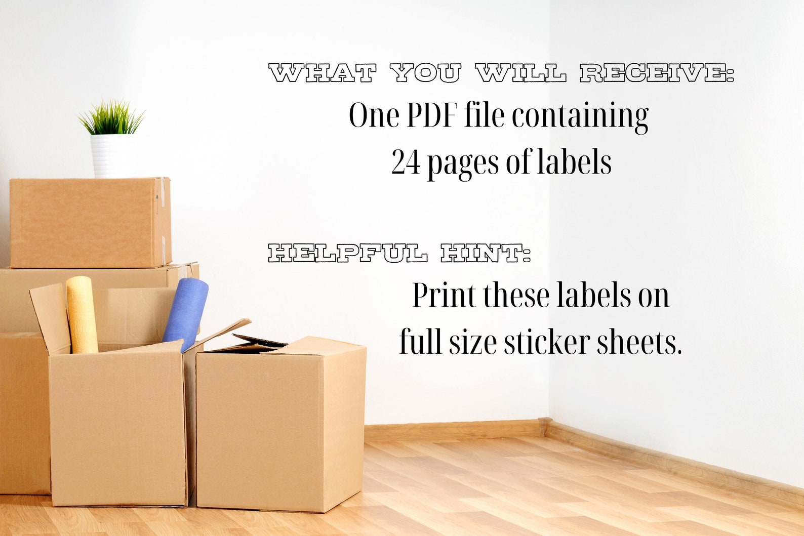 Printable Moving Labels, Content Lists by Room - Etsy