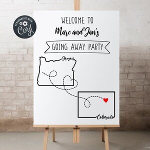 Editable Going Away Party Welcome Sign, State to State Move, Farewell ...