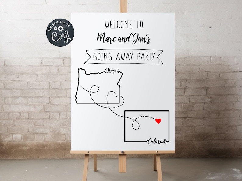 Editable Going Away Party Welcome Sign, State to State Move, Farewell ...