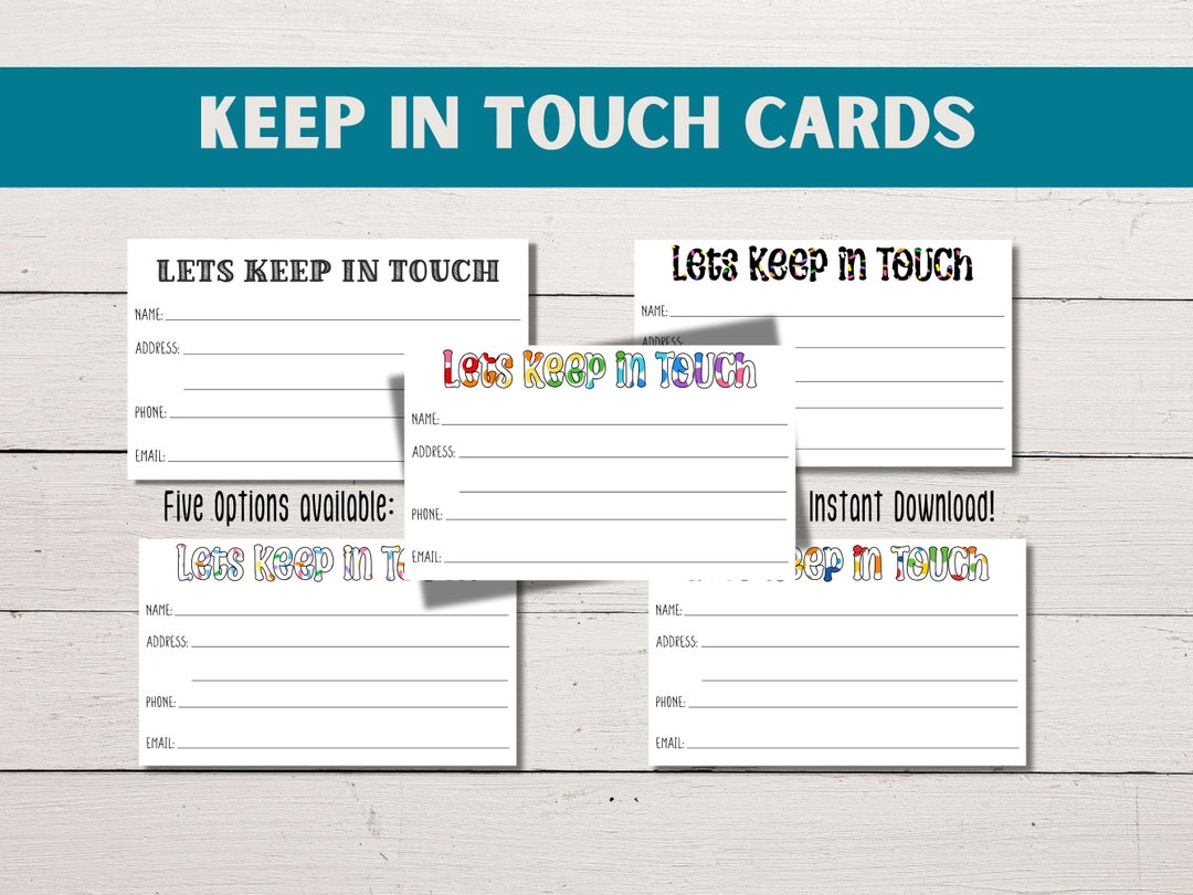 Printable Keep in Touch Cards, End of the School Year Party, Moving ...