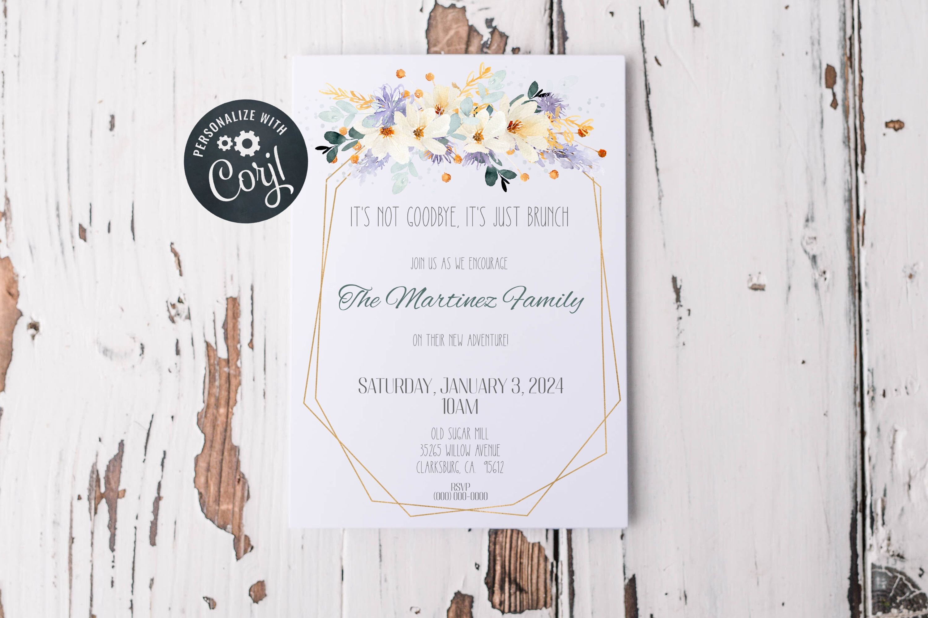 Editable Going Away Brunch Invitation, Farewell Brunch, Military Move ...