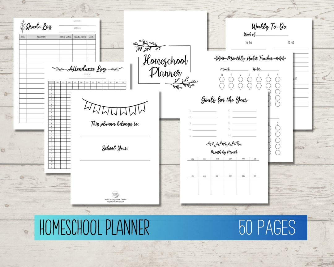 Printable Homeschooling Planner, Digital Download, Undated - Etsy