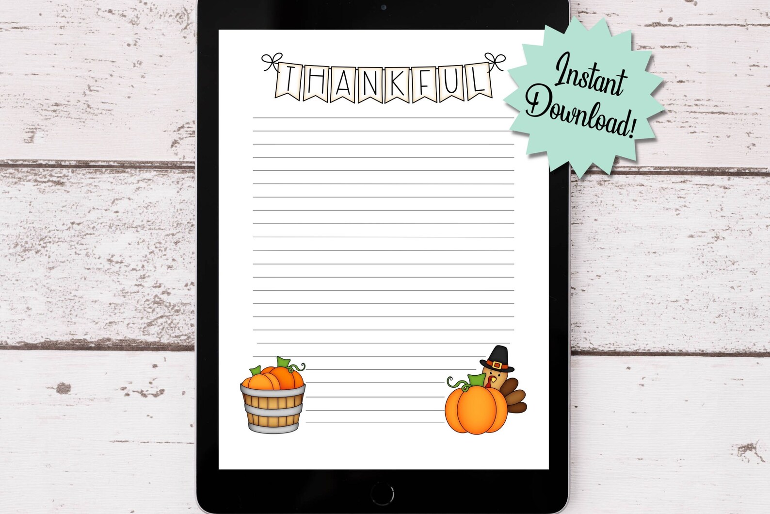 Printable Lined Stationery, Thanksgiving Themed Stationery, Kids ...