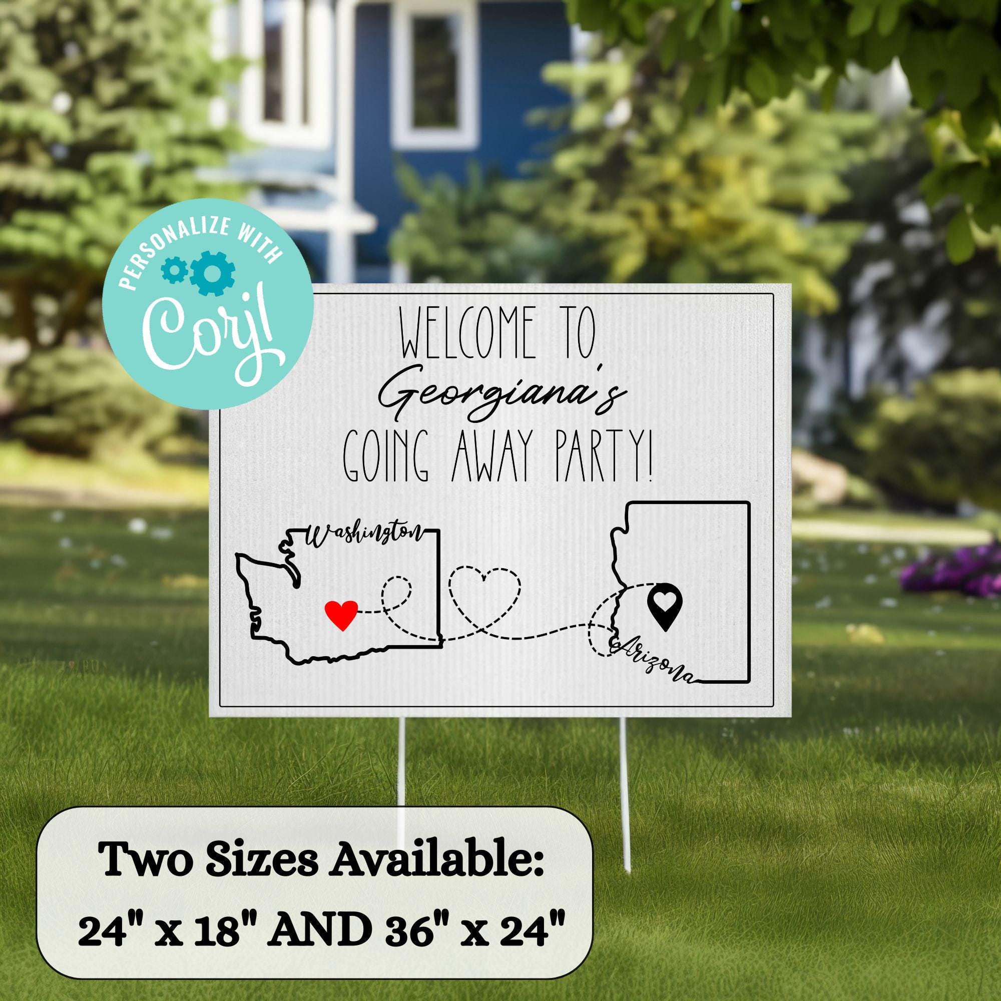 Editable Going Away Party Yard Sign, Moving Out of State, Military Move ...