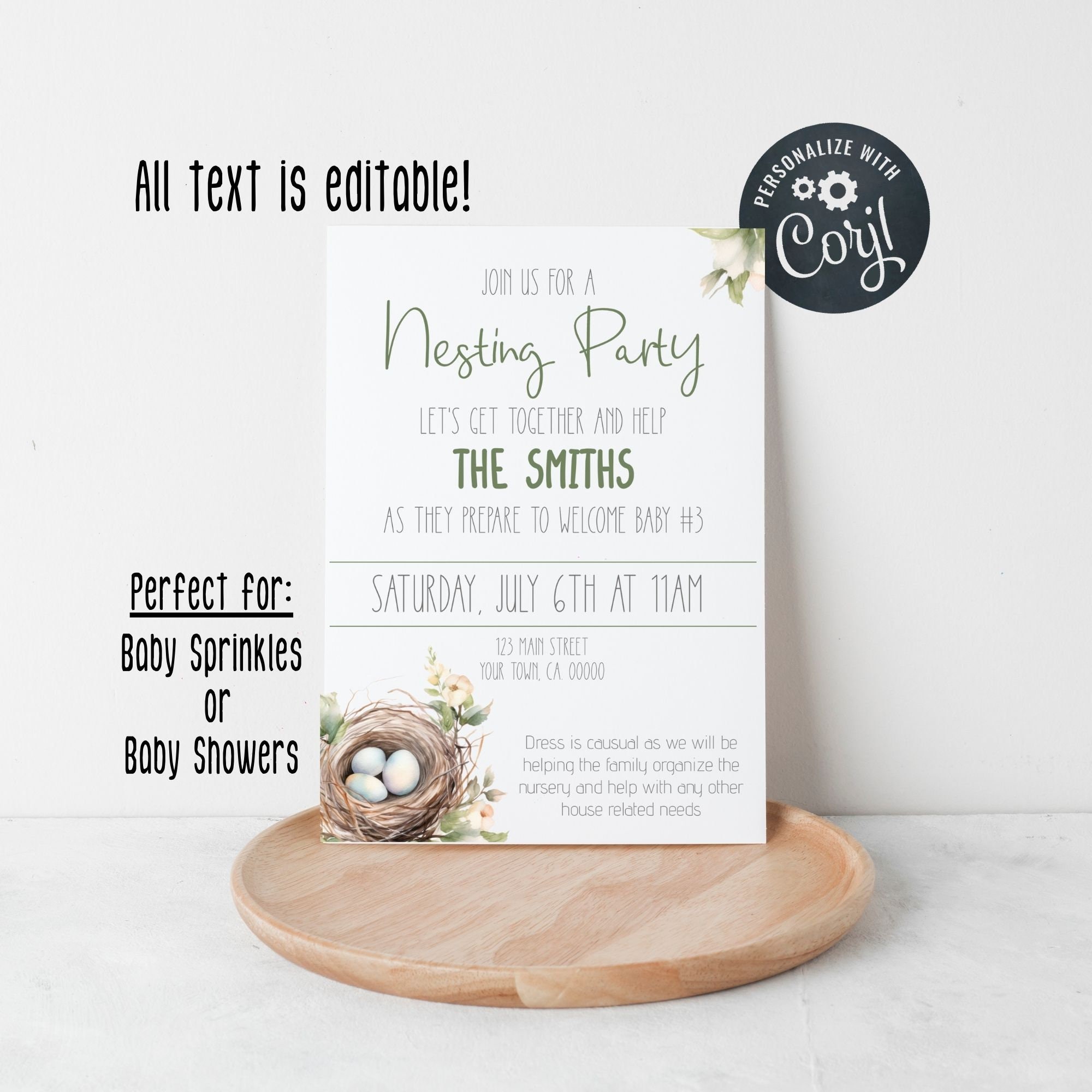 Editable Nesting Party Invitation Template - Etsy