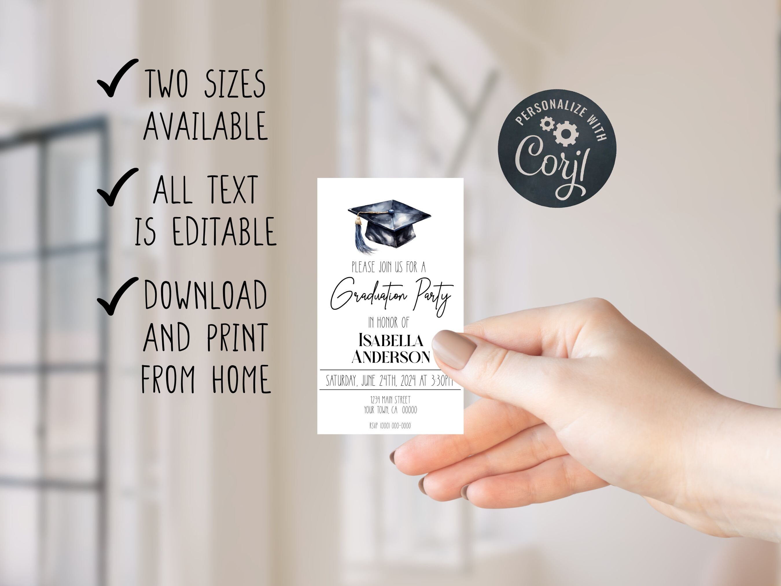Graduation Party Invitation Template, Graduation Insert - Etsy